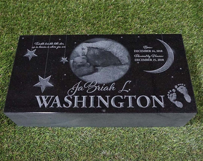 12x6x3 Granite Memorial Marker, Custom Memorial Headstone, Laser ...