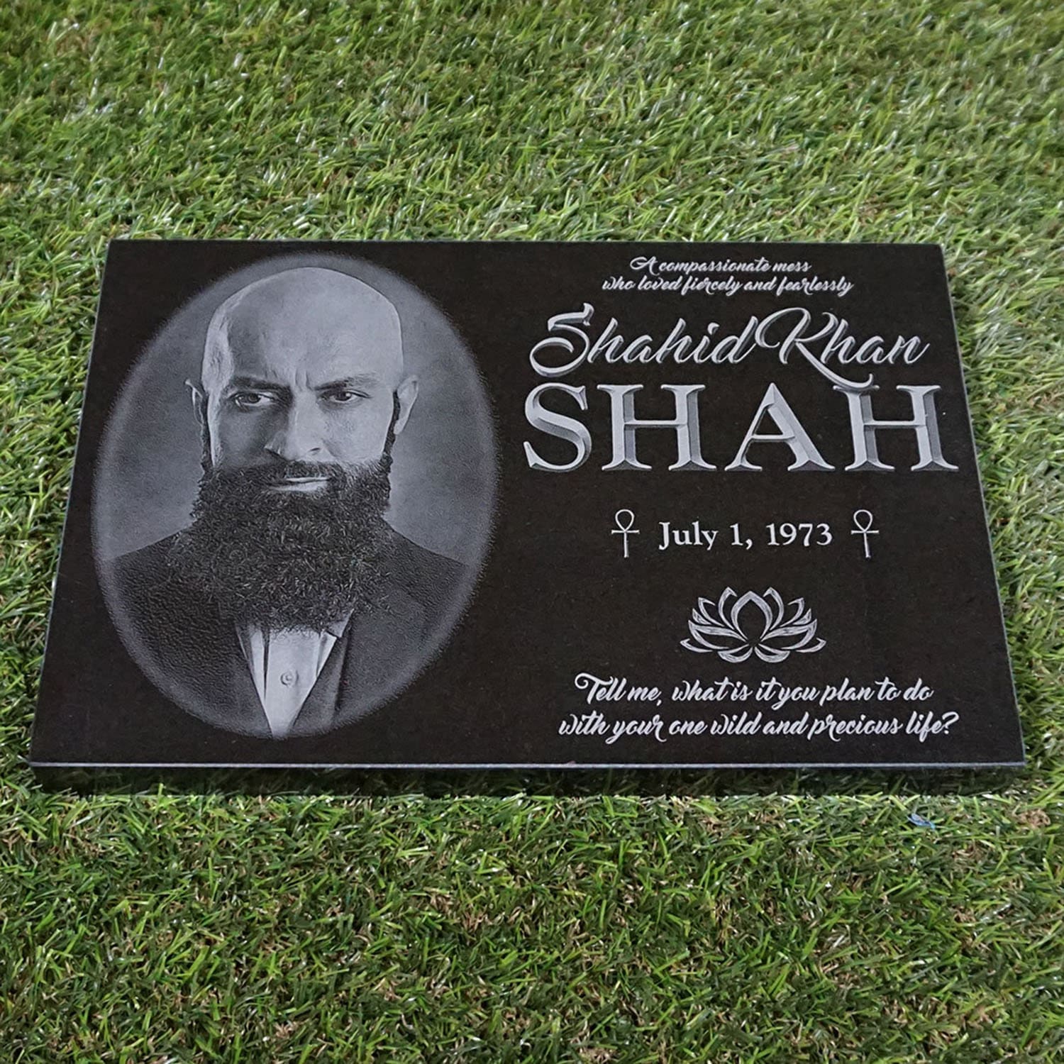 Laser Engraved Marker, Granite Memorial Marker, Custom Memorial, Flat ...