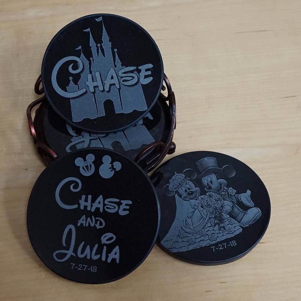 Disney Castle Coasters ~ Mickey & Minnie Wedding Coasters ~ Disney ...