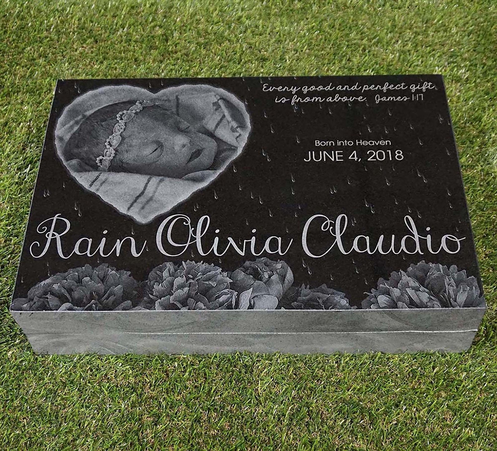 12x8x4 Granite Memorial Headstone Flat Grass Marker Memorial - Etsy
