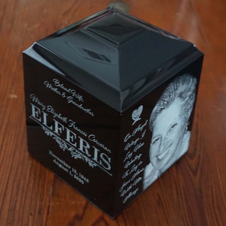 Medium Sized Cremation Urn, Laser Engraved Urn, Custom Photo Urn ...