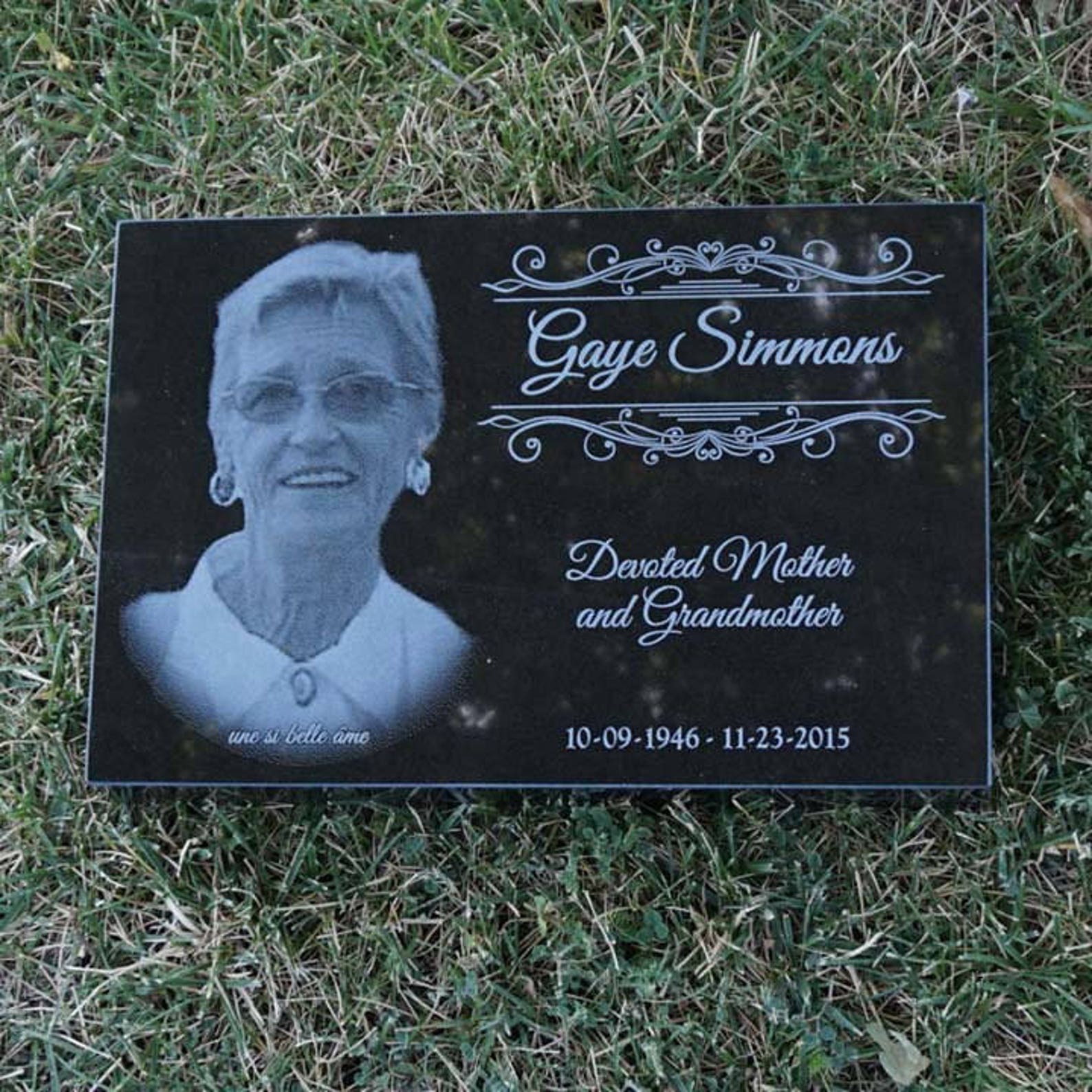 Laser Engraved Marker, Granite Memorial Marker, Custom Memorial, Flat ...