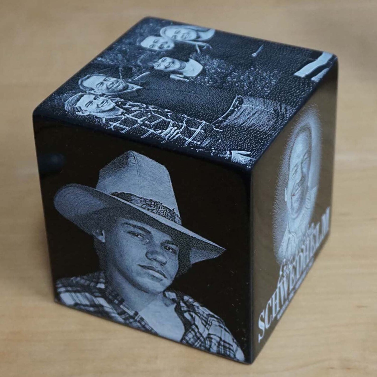 Small Cube Cremation Urn, Laser Engraved Urn, Custom Photo Urn, Cube ...