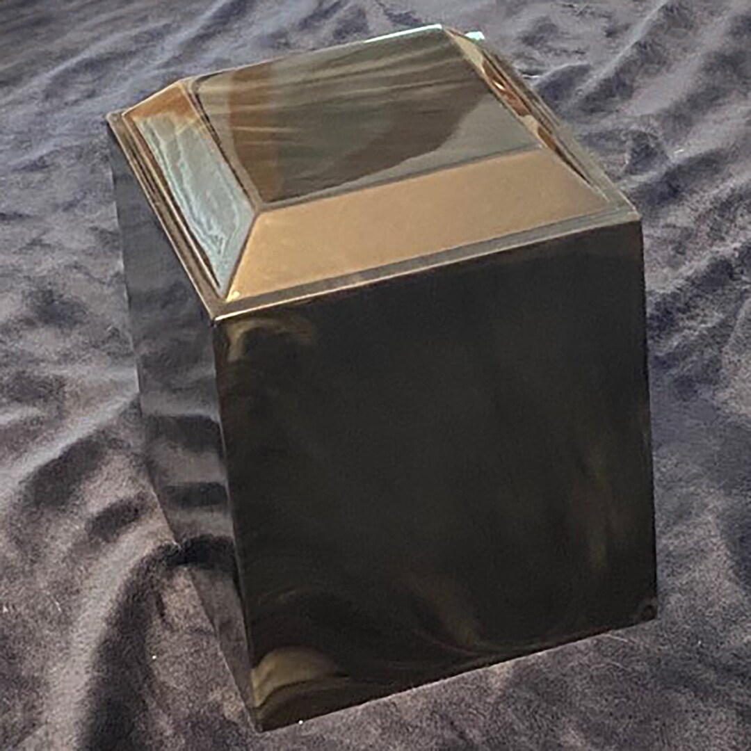 Adult Tall Cube Cremation Urn, Black Granite Cremation Urn, Laser ...