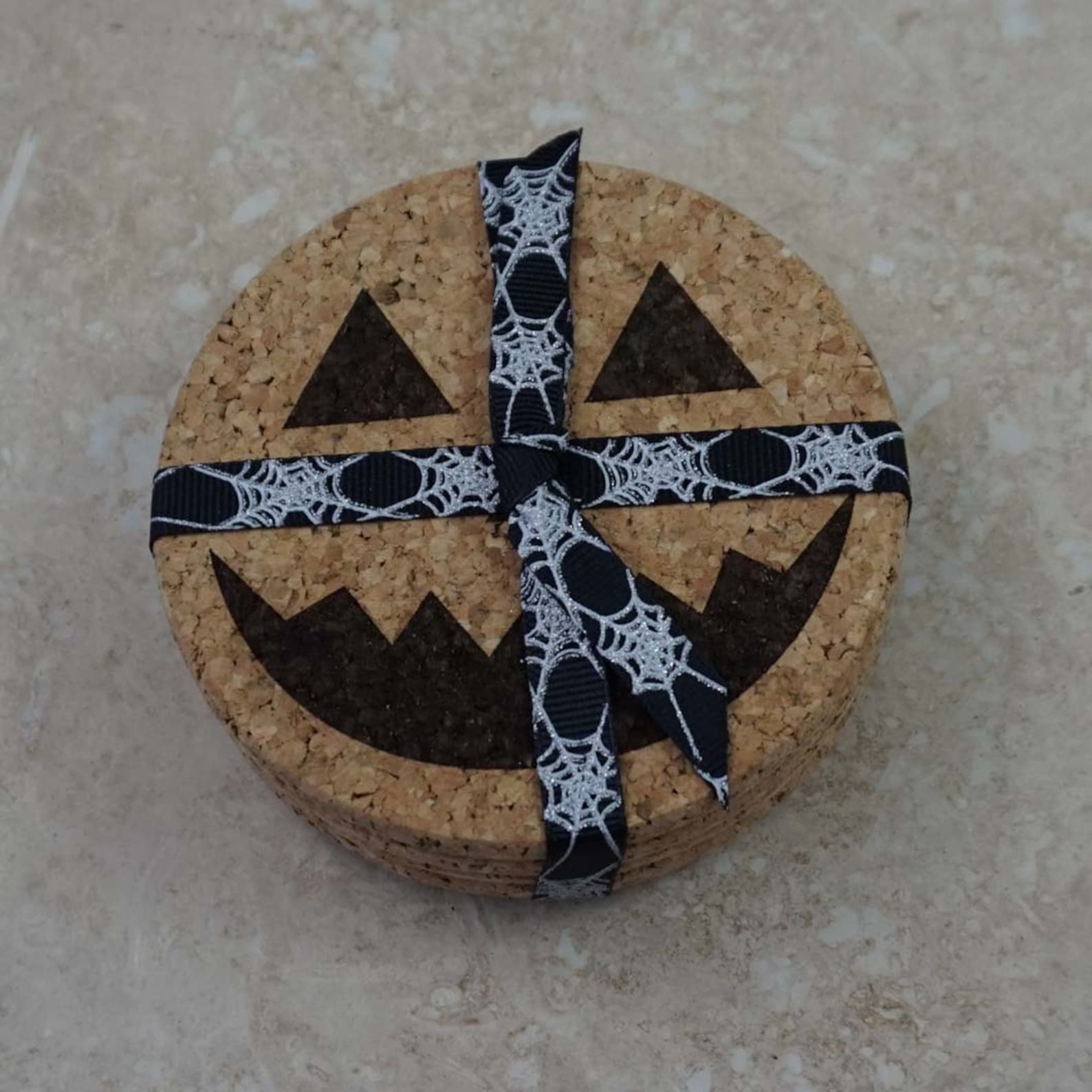 Ghost Coasters Halloween Coaster Set Laser Engraved Cork - Etsy