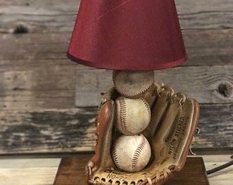 Baseball Themed Table Lamp - Etsy