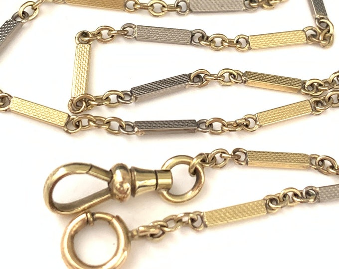 Vintage Simmons 15" Fancy Alternating Yellow and White Gold Filled Link ...