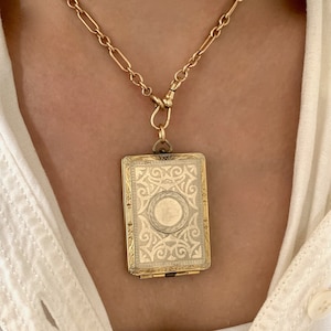Gorgeous Vintage Large Two Tone Medallion Photo Locket, Antique Etched ...