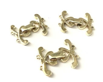 Vintage Fold Over Clasps // Triple Strand Clasp 3 to 1 String | Etsy