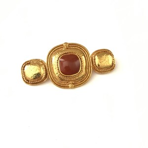 Vintage Greco-roman Inspired Gold and Enameled Brooch Pin - Etsy