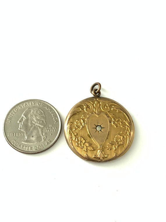 Antique Art Deco Gold Filled Star Locket Necklace // … - Gem