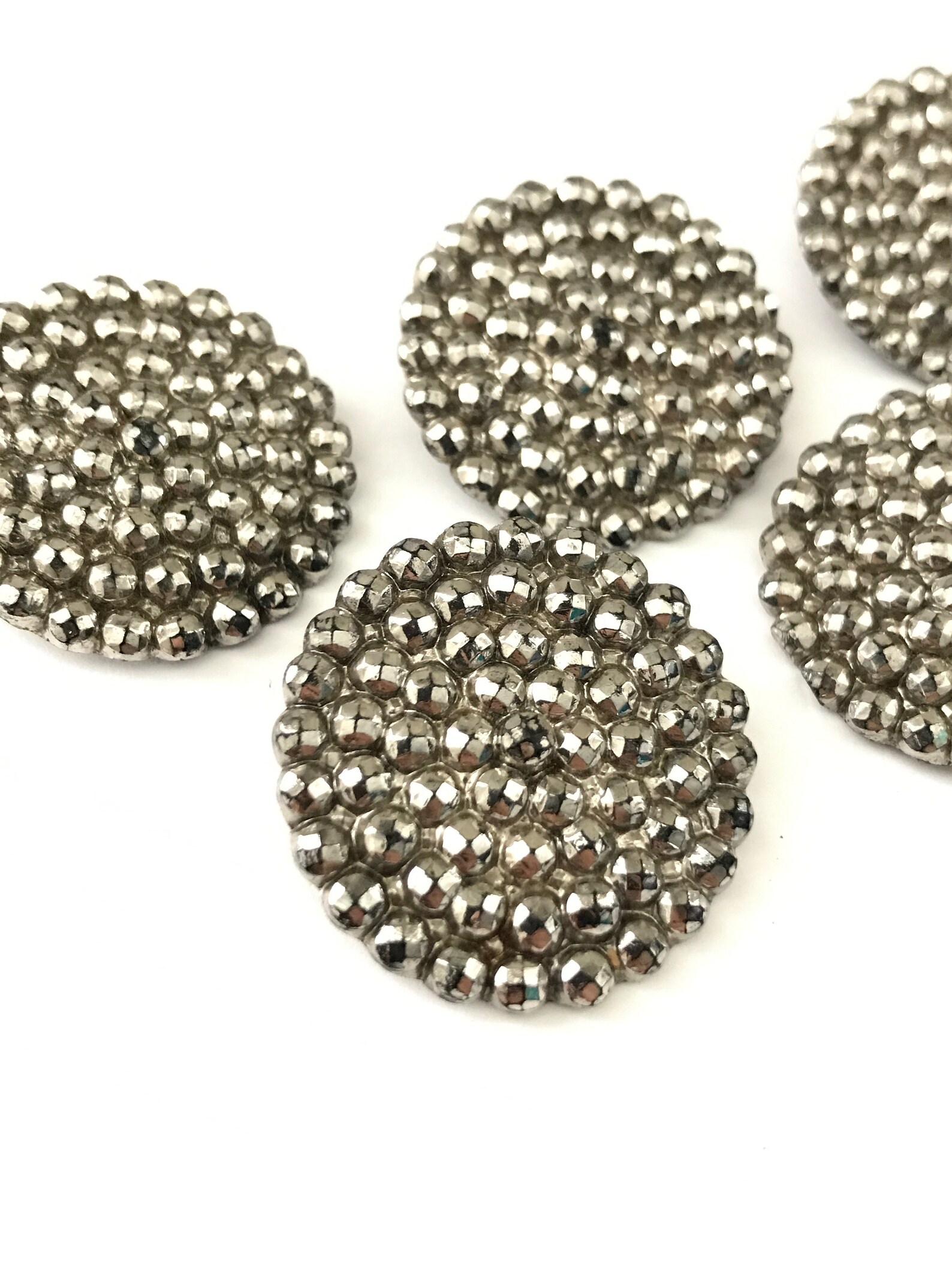 Antique Lot of Victorian Glass Buttons // Lacy Glass Silver - Etsy