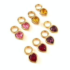 Vintage Hoop Charms, Earring Charms, Heart Charms With Loop, Earring ...