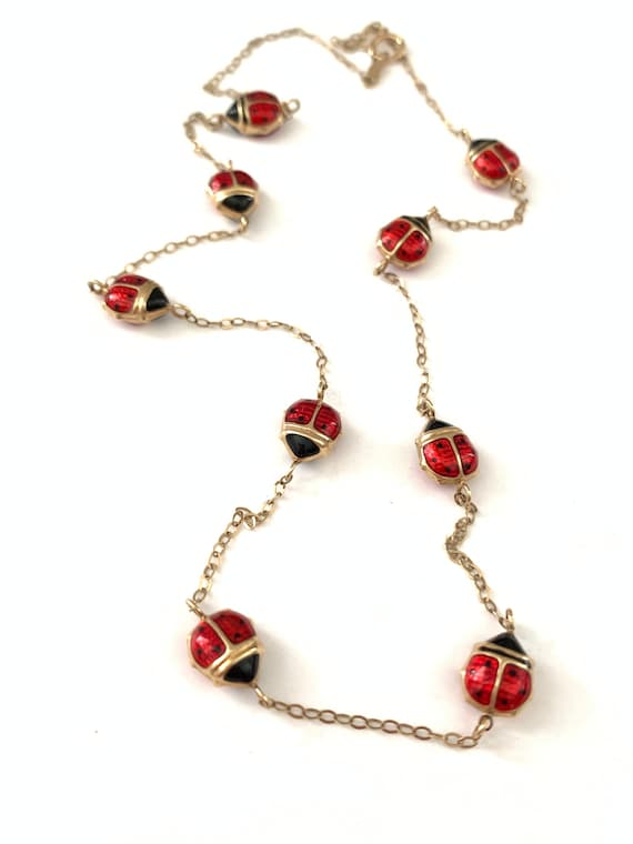Vintage lady bug gold - Gem