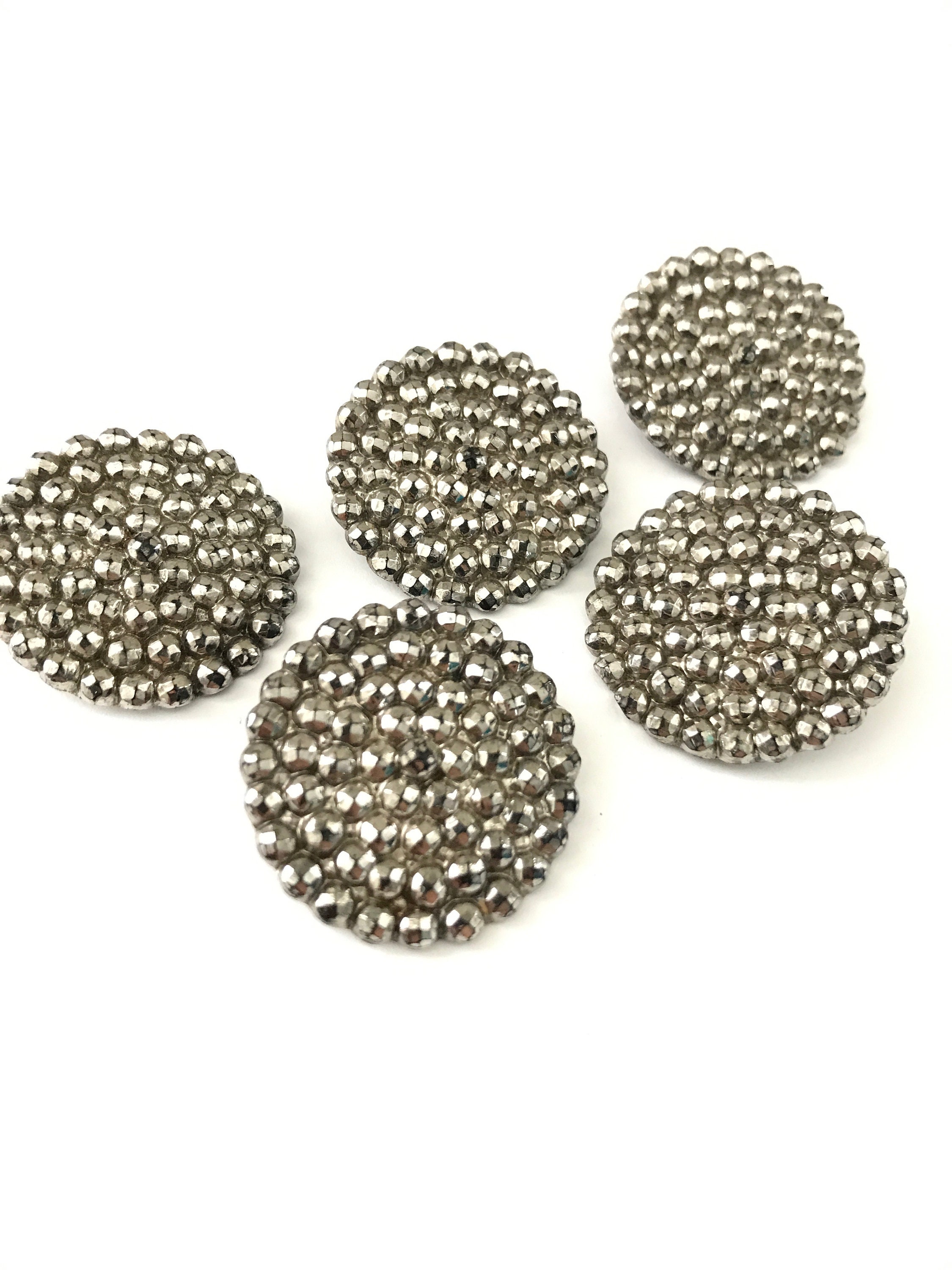 Antique Lot of Victorian Glass Buttons // Lacy Glass Silver - Etsy