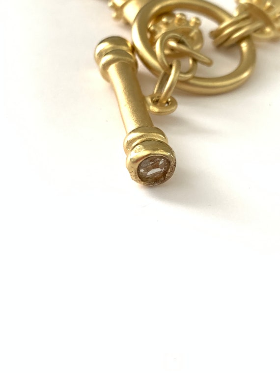 Vintage Roman Column Architectural Matte Gold Chain N… - Gem