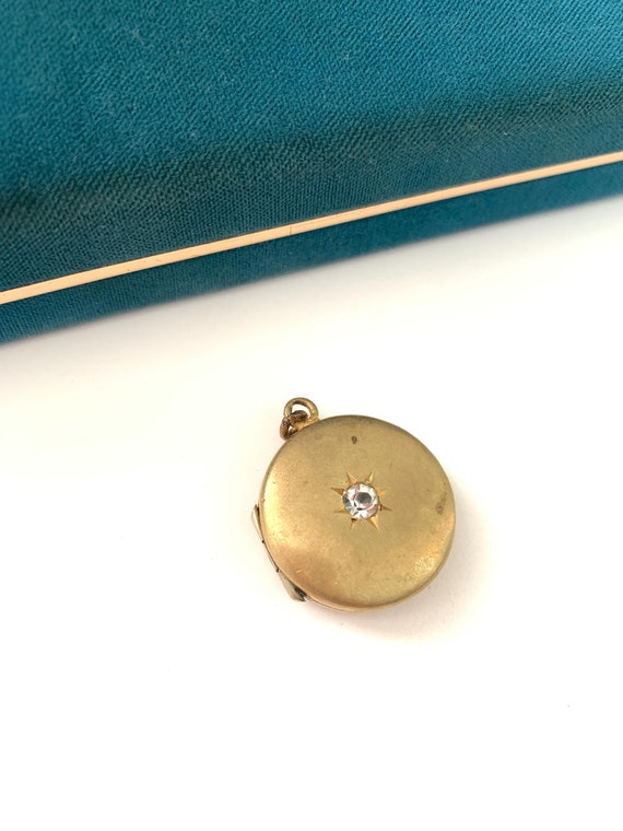 Vintage Victorian Plated Star Locket, Star Burst Phot… - Gem