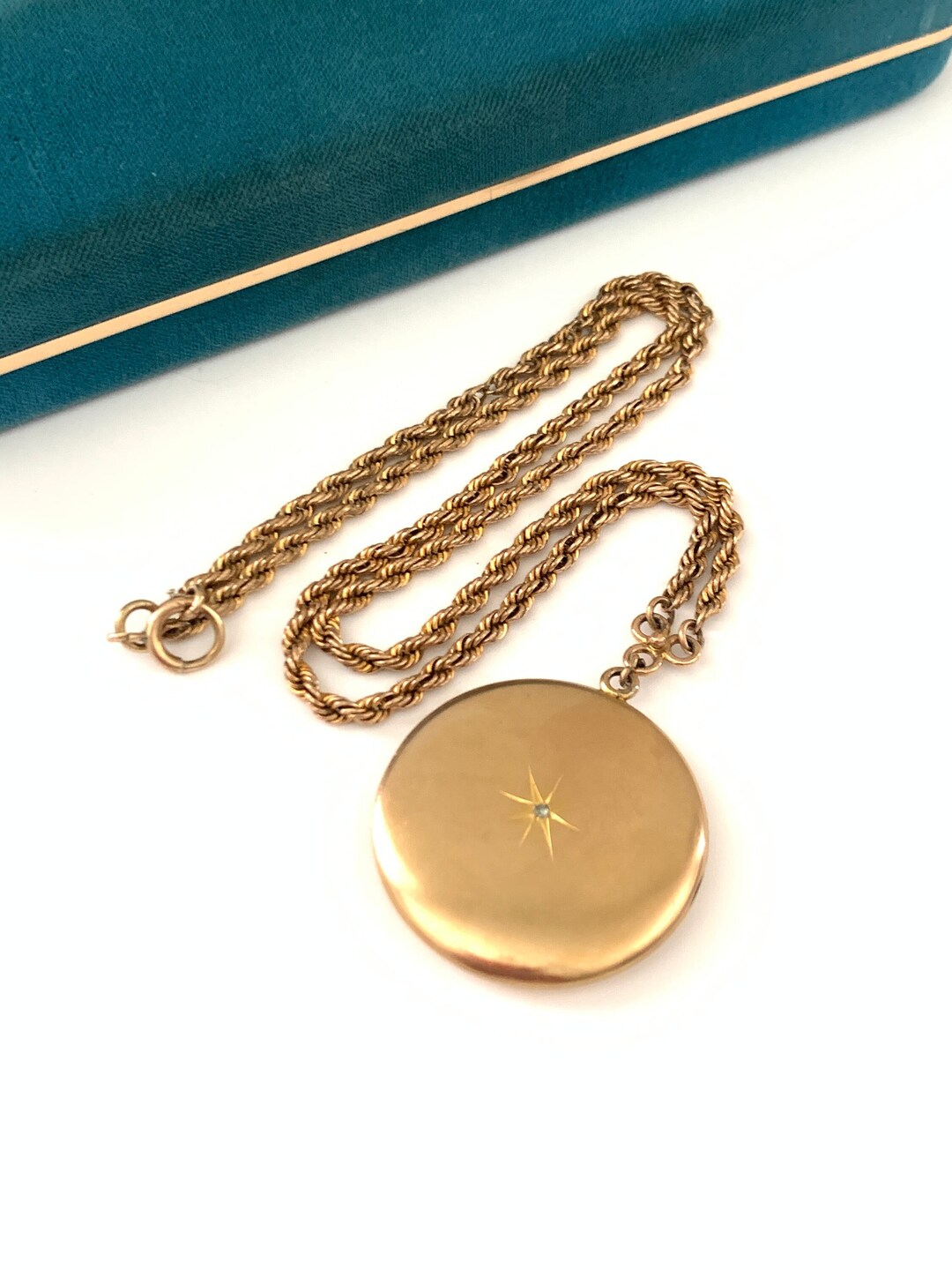 Vintage 1/4 Gold Shell North Star Photo Locket Necklace, Antique ...