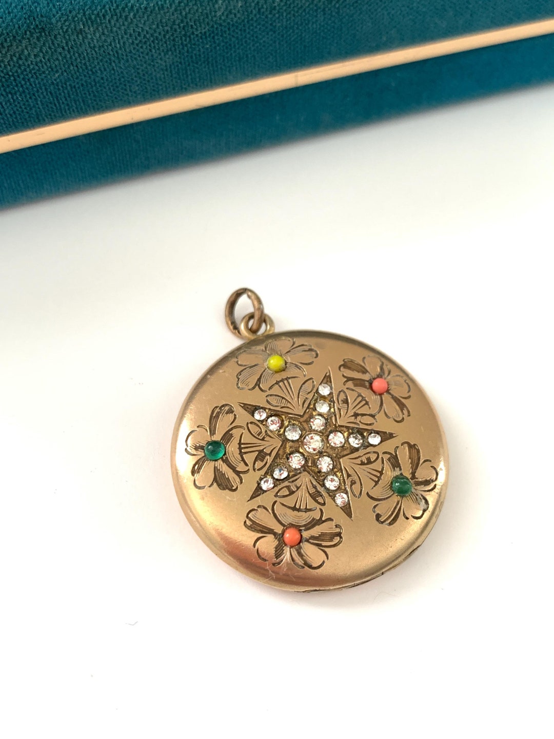 Antique Victorian Gold Filled Star Locket, Vintage Star Burst Daisy ...