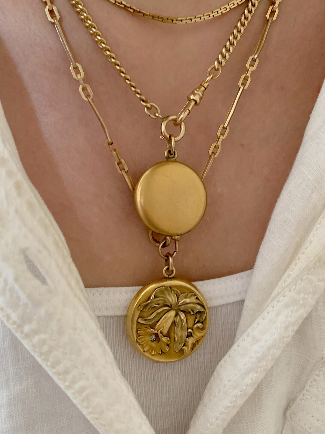 Vintage Yellow Gold Filled Locket Monogrammed "daj" Inscribed, Antique ...