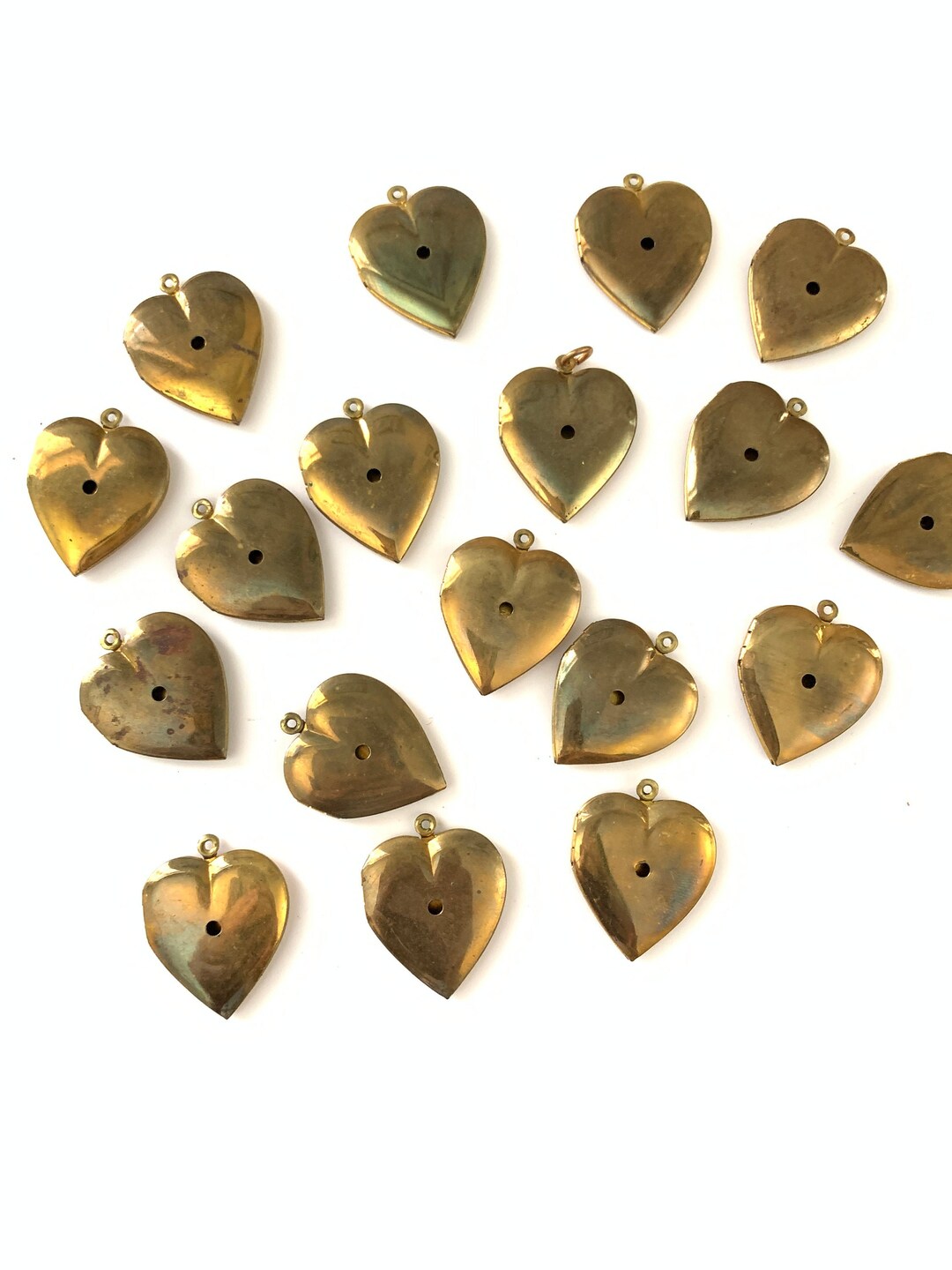 8 Vintage Blank Heart Photo Lockets, Vintage 1950s Heart Locket Blank ...