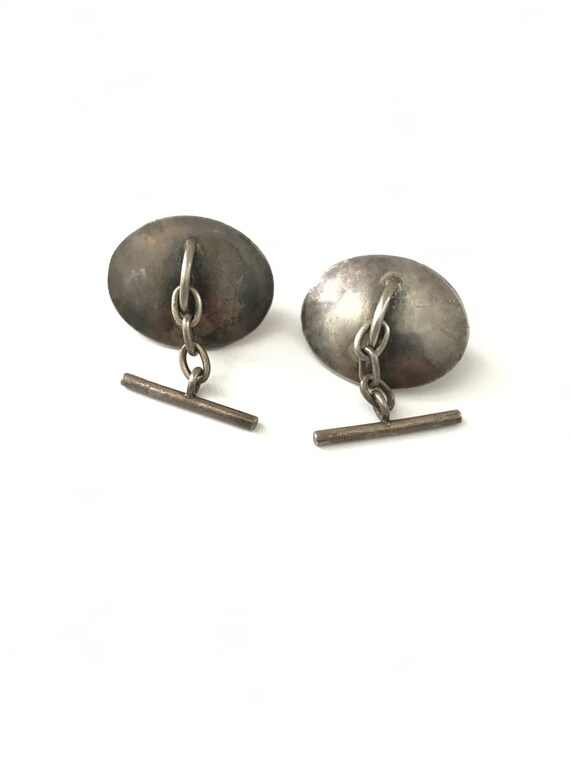 Vintage Sterling Cuff Links, Chunky Sterling Cuff Lin… - Gem