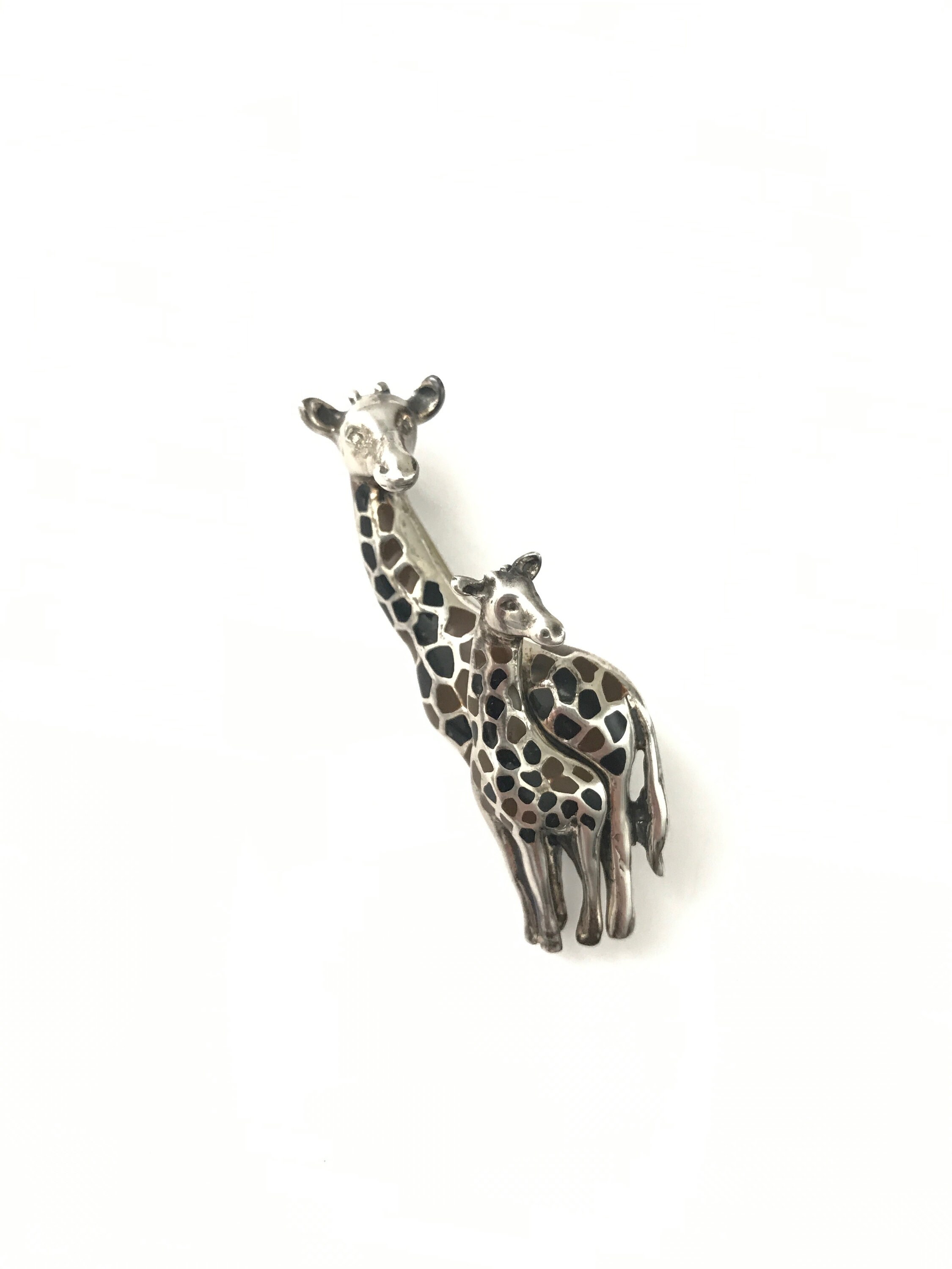 Vintage Mexican Silver 925 and Enamel Giraffe Brooch Pin // | Etsy