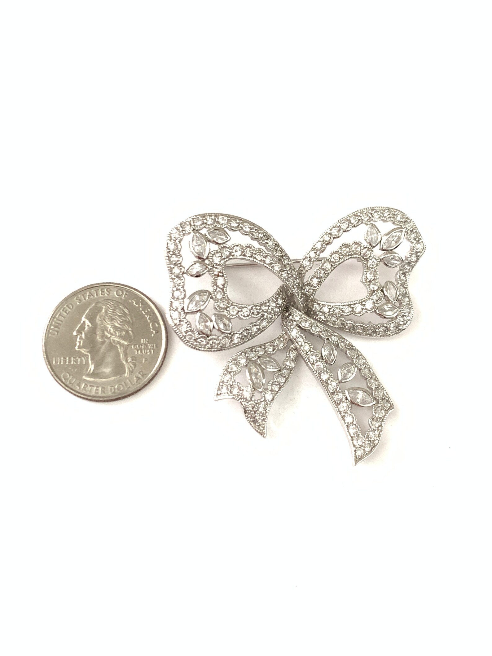 Beautiful Vintage Art Deco Style Clear Rhinestone Ribbon Bow - Etsy