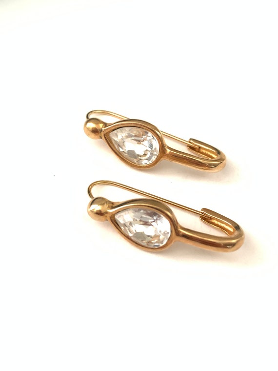 Gorgeous Vintage Safety Pin Style Clear Crystal Narro… - Gem