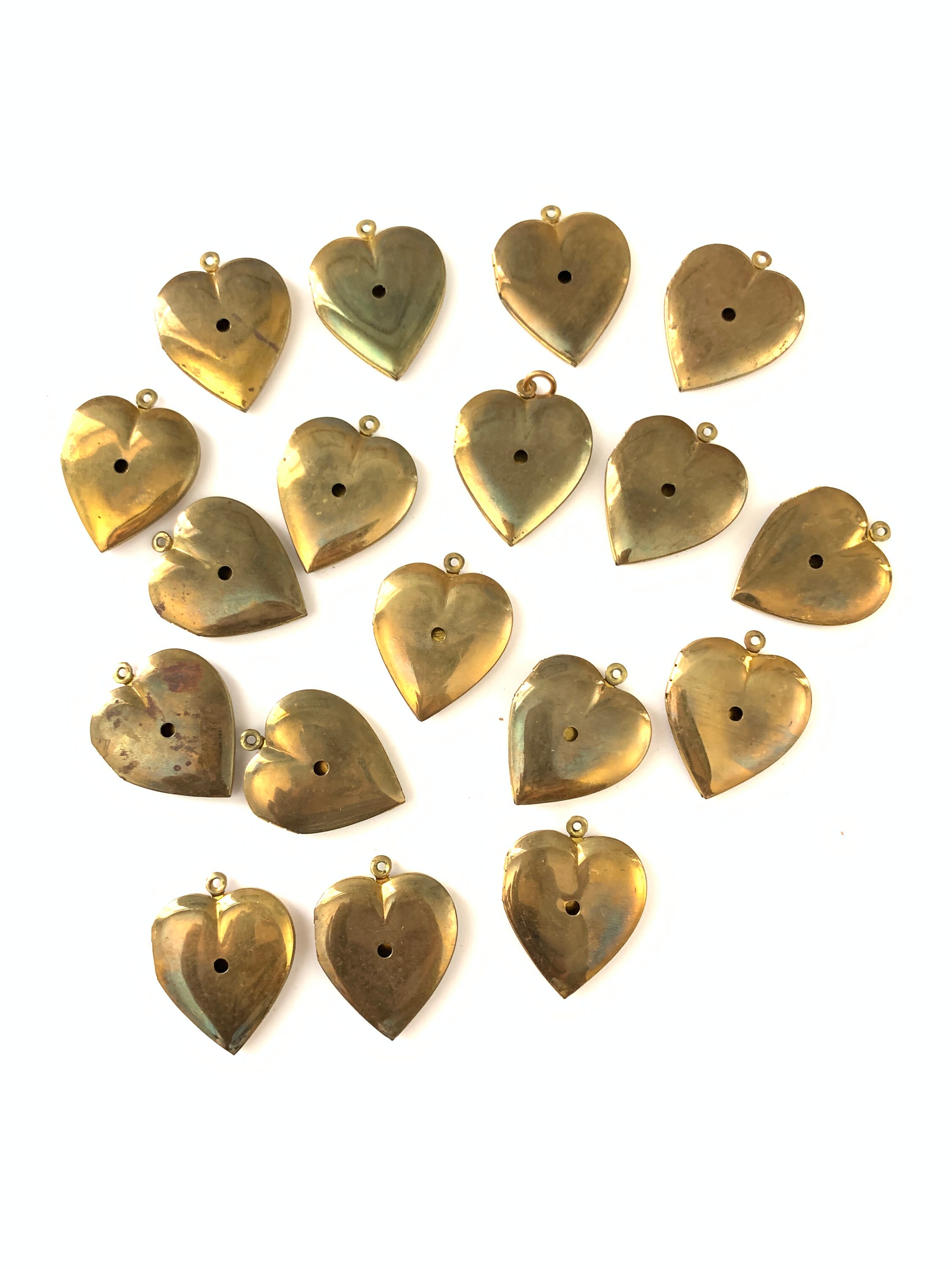 8 Vintage Blank Heart Photo Lockets, Vintage 1950s Heart Locket Blank ...