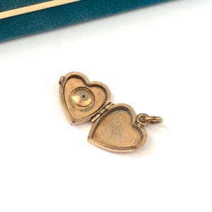 Vintage Petite Gold Filled Victorian Heart Locket With Red Solitaire ...