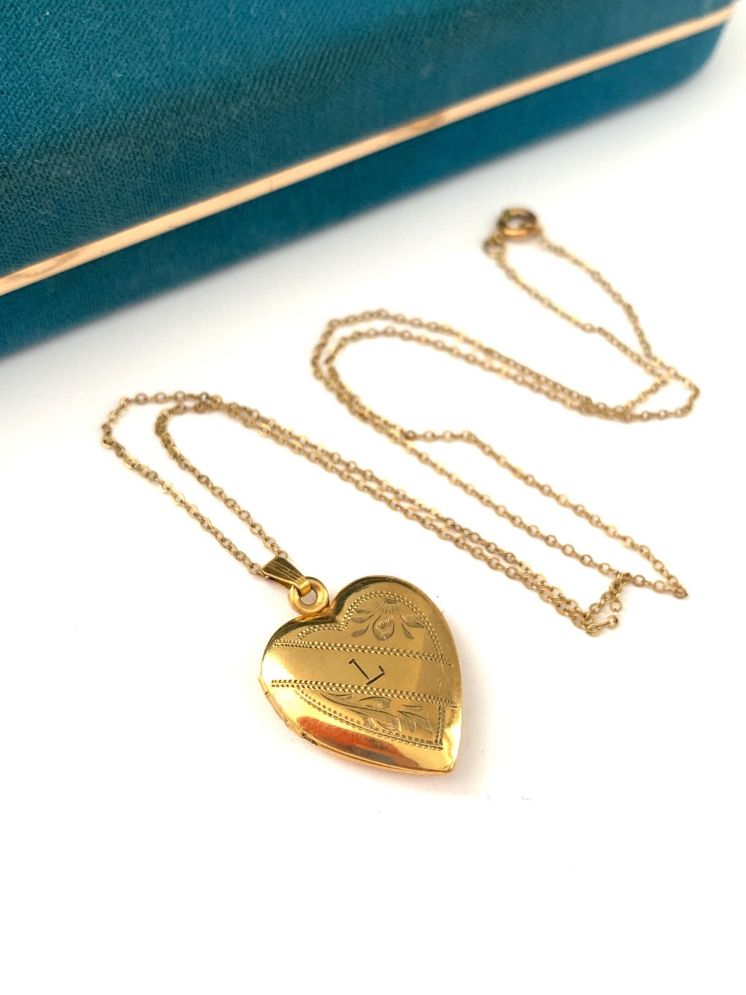 Vintage Gold Filled Locket Monogrammed Initial Letter L, Vintage Heart ...