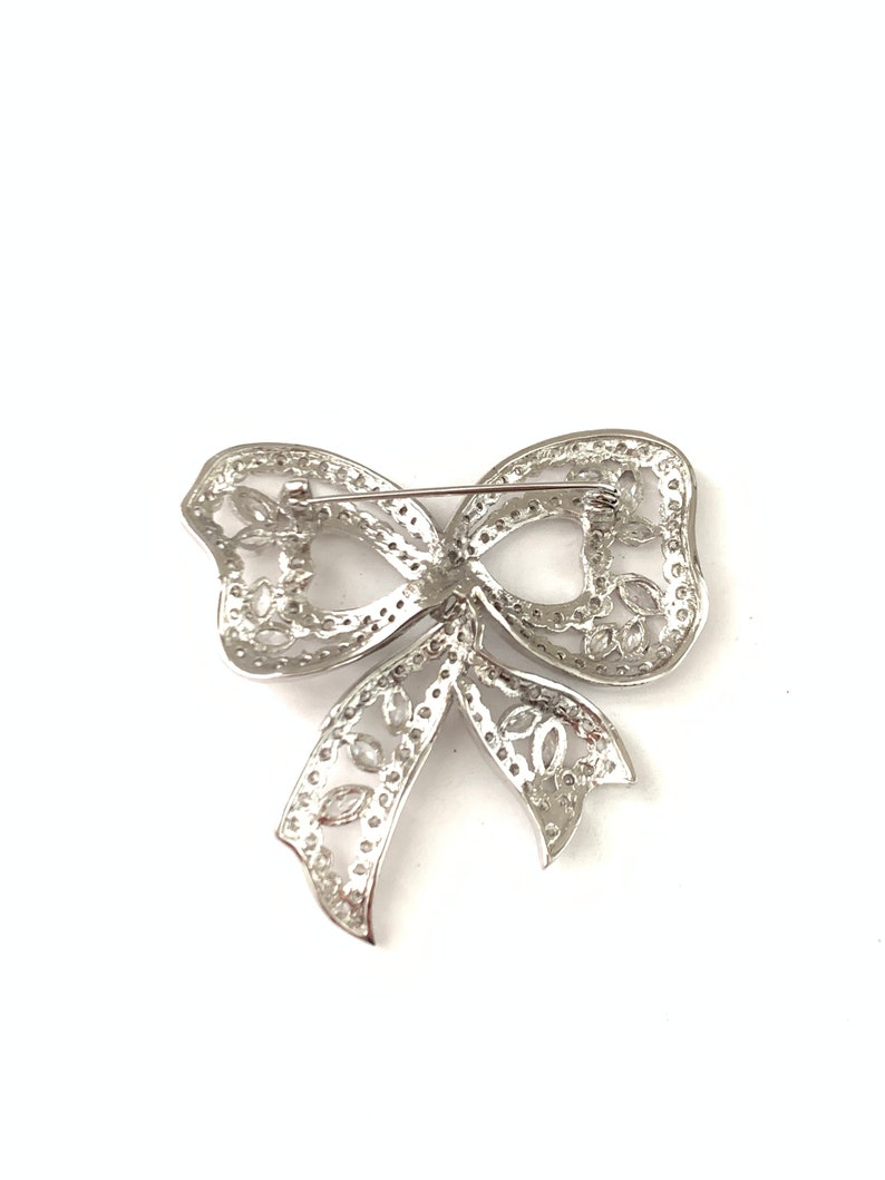 Beautiful Vintage Art Deco Style Clear Rhinestone Ribbon Bow - Etsy