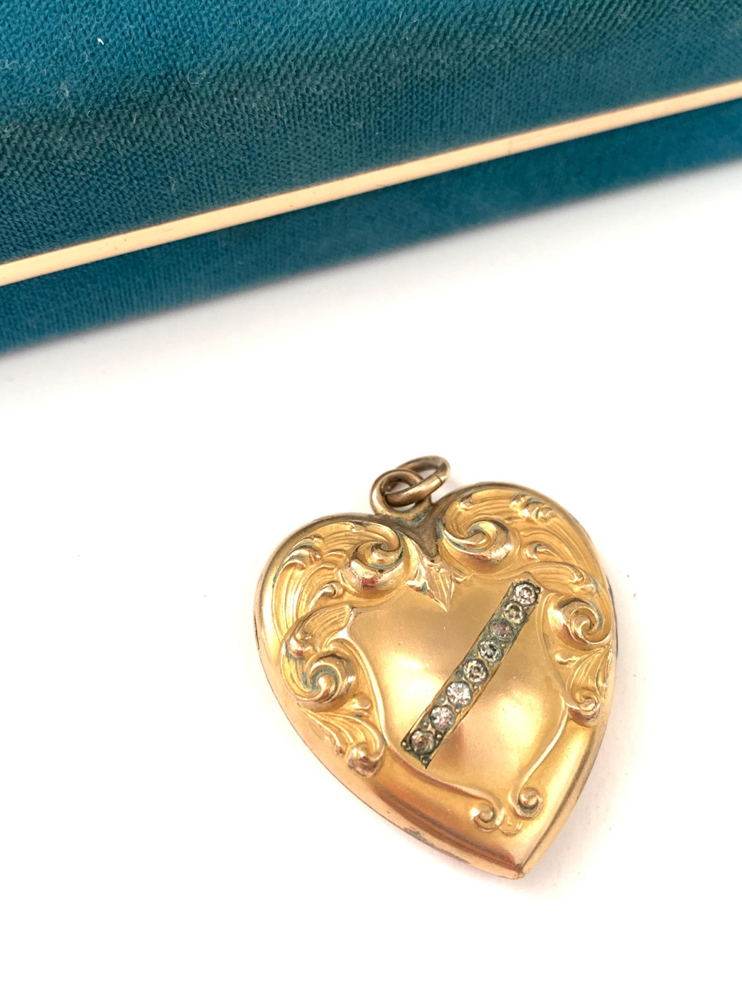 Antique Baroque Inspired Gold Filled Heart Locket, Vintage Heart on the ...