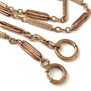 Vintage 15.5" Rolled Gold Plated Watch Chain Necklace, Antique ...