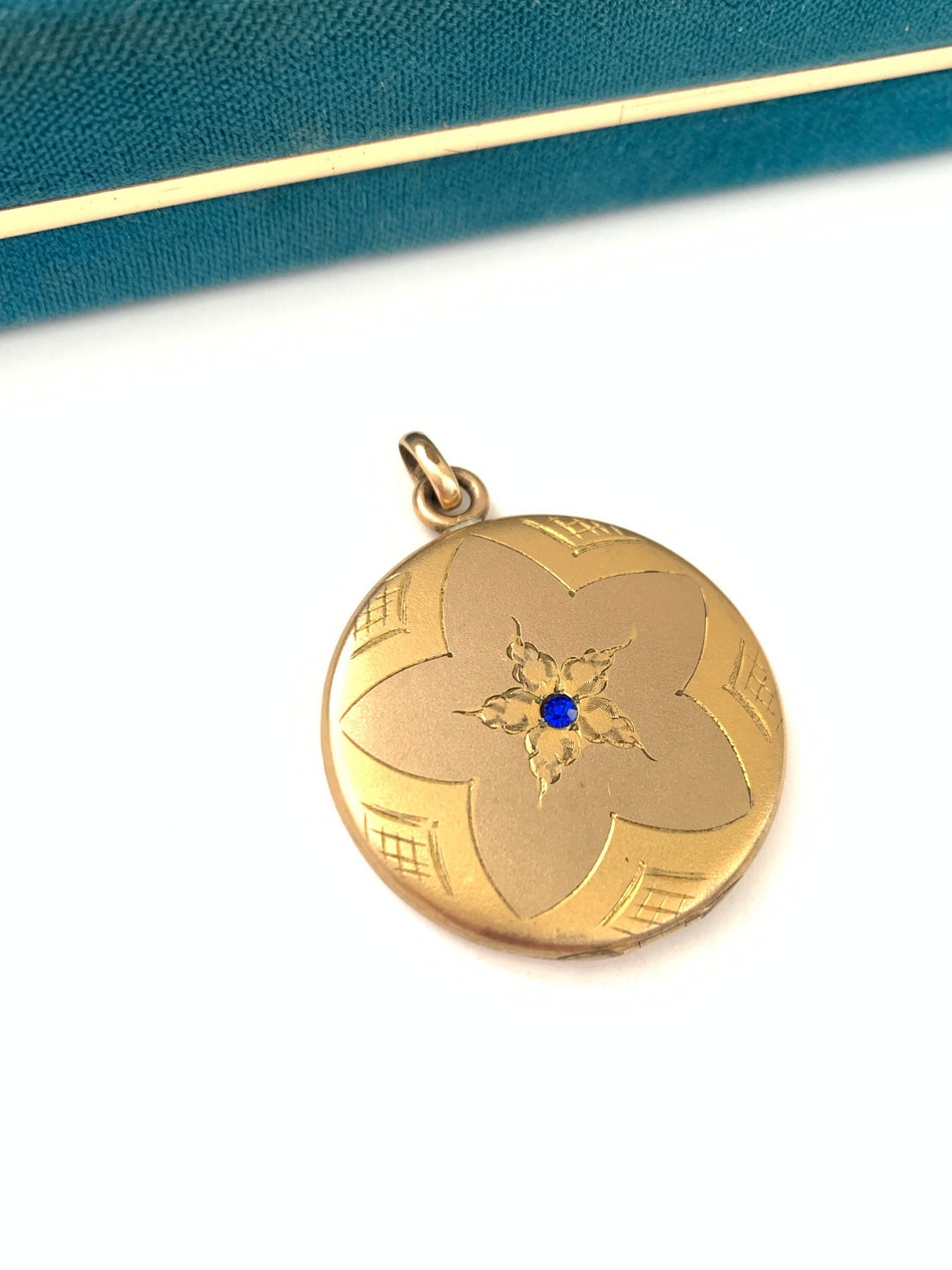 Vintage Forget Me Not Antique Flower Locket, Gold Filled Victorian ...