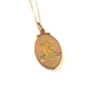 Vintage Tri Tone Gold Filled Stag Locker // Gold Filled Locket - Etsy