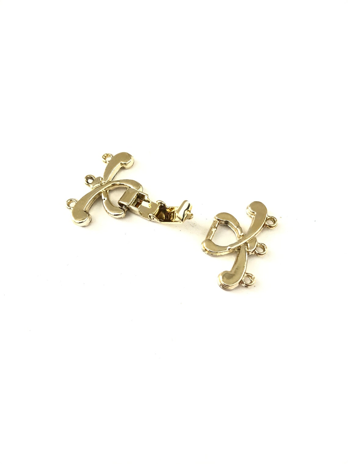 Vintage Fold Over Clasps // Triple Strand Clasp 3 to 1 String | Etsy