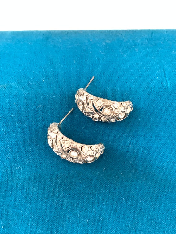 Elegant Victorian Inspired Silver Plated Rhinestone E… - Gem