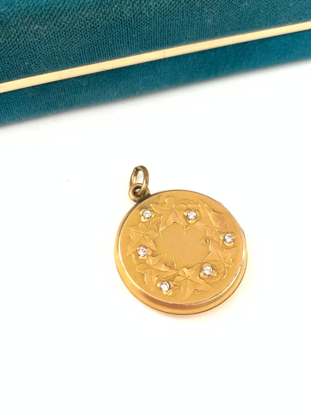 Vintage Gold Filled Fall Foliage Leaf Wreath Locket, Yellow Gold Filled ...