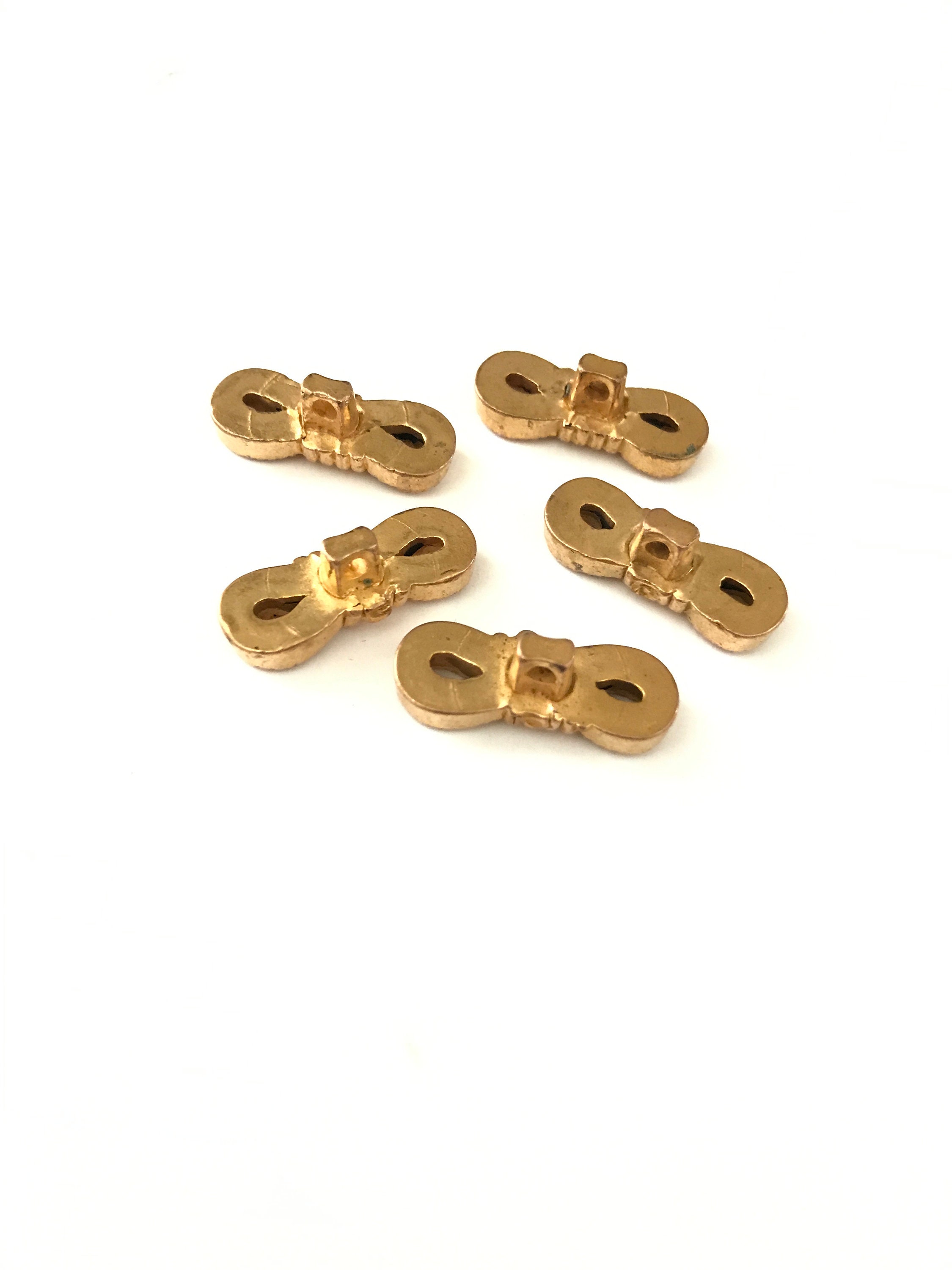 Vintage Plastic Gold Tone Bow Buttons // Vintage Rope Knot | Etsy