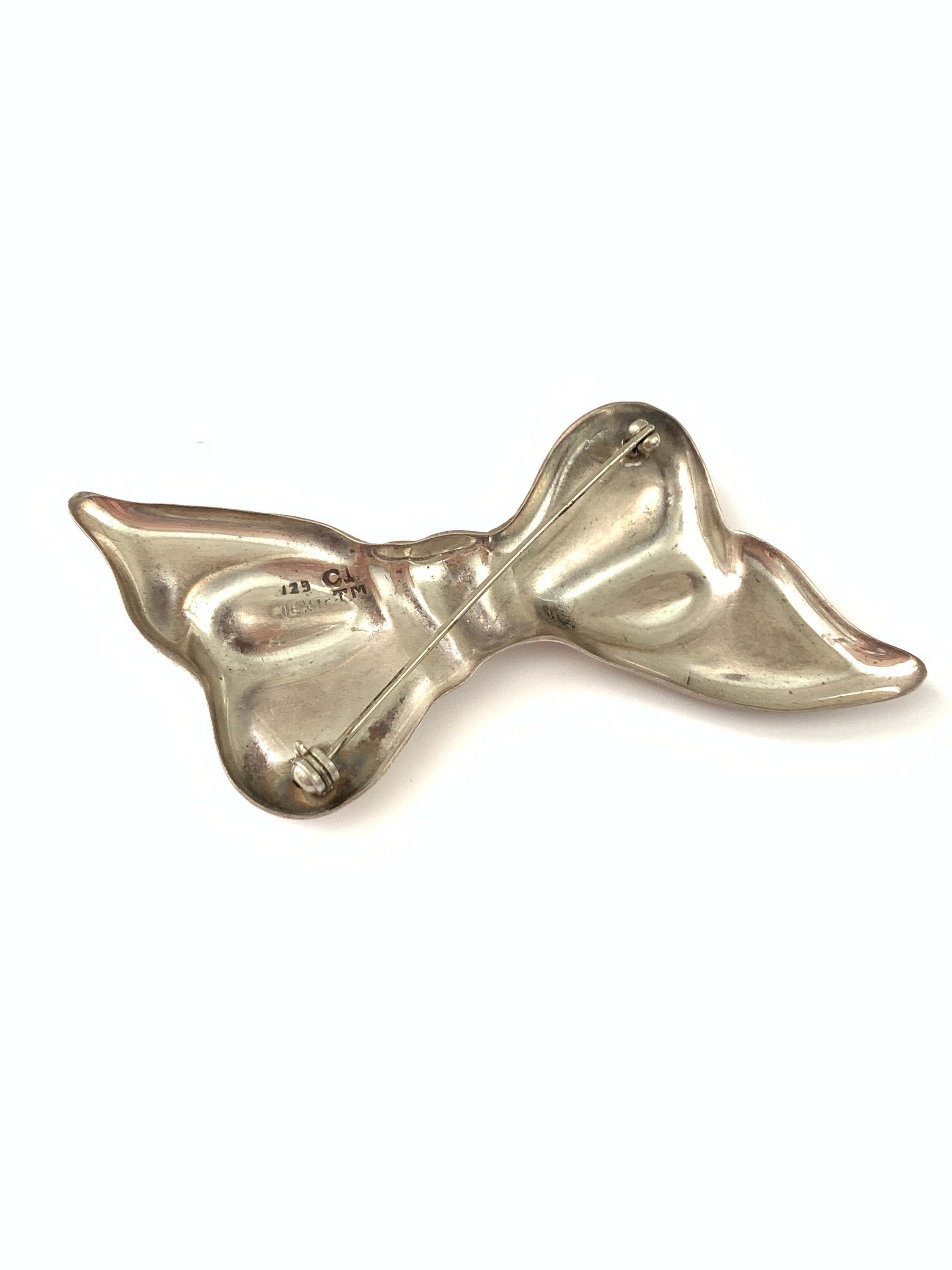 Vintage Sterling Silver Bow Brooch Pin - Etsy