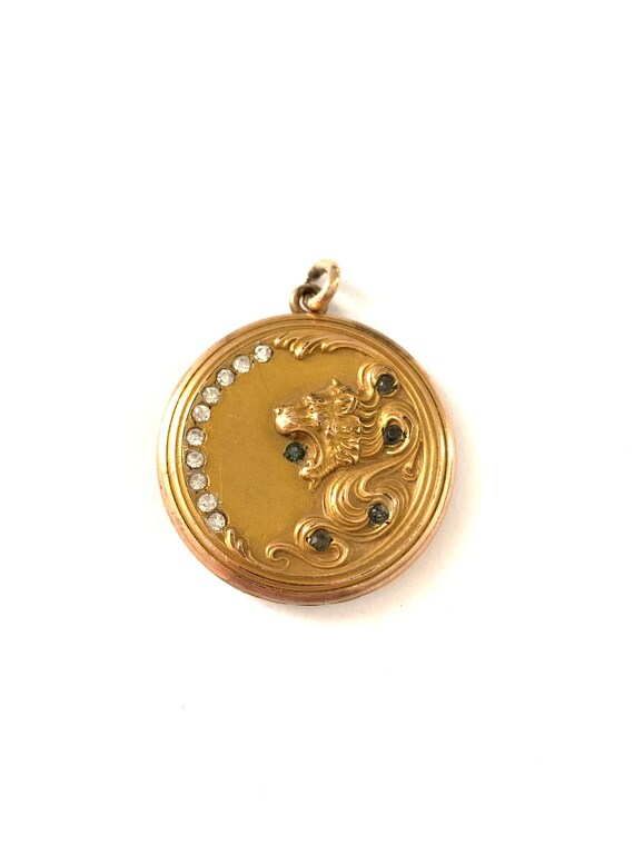 Antique Gold Filled Victorian Lion Locket, Gold Fille… - Gem