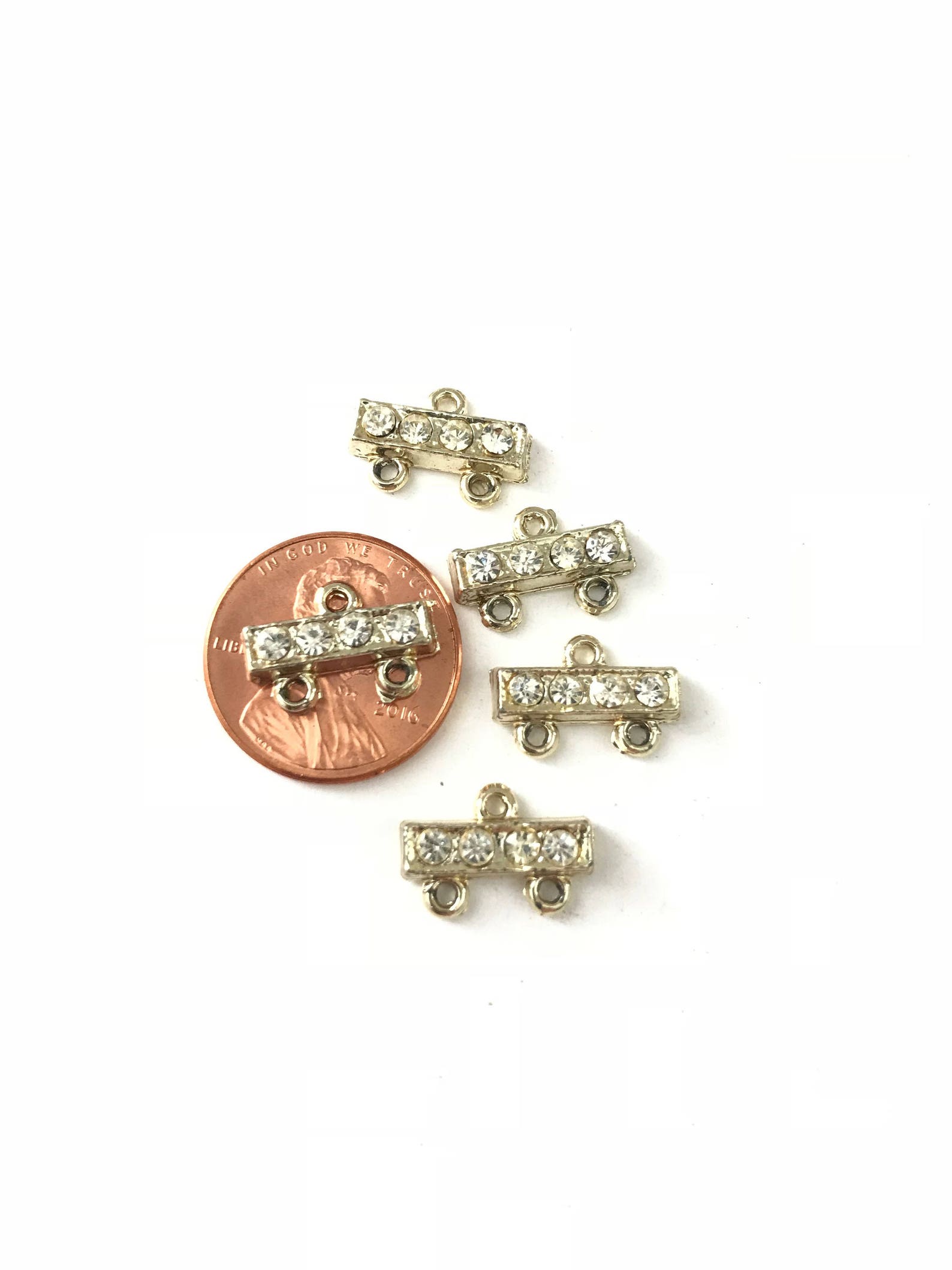 10 Vintage Deco Rhinestone Connectors Two Strand to One // Connector ...