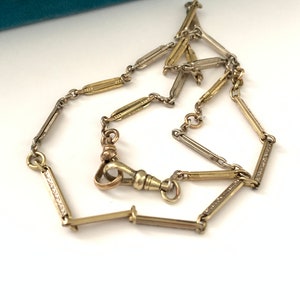 Vintage 18 3/8" Art Deco Antique Ornate Engraved Bar Link Watch Chain ...