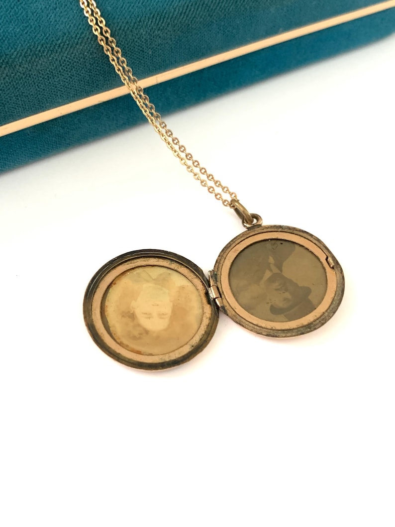 Vintage Good Luck Talisman Triple Clover Row Locket, Antique Gold ...