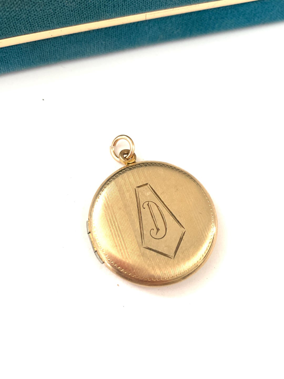 Vintage Classic Gold Filled Pinstripe Shield Locket Engraved With ...