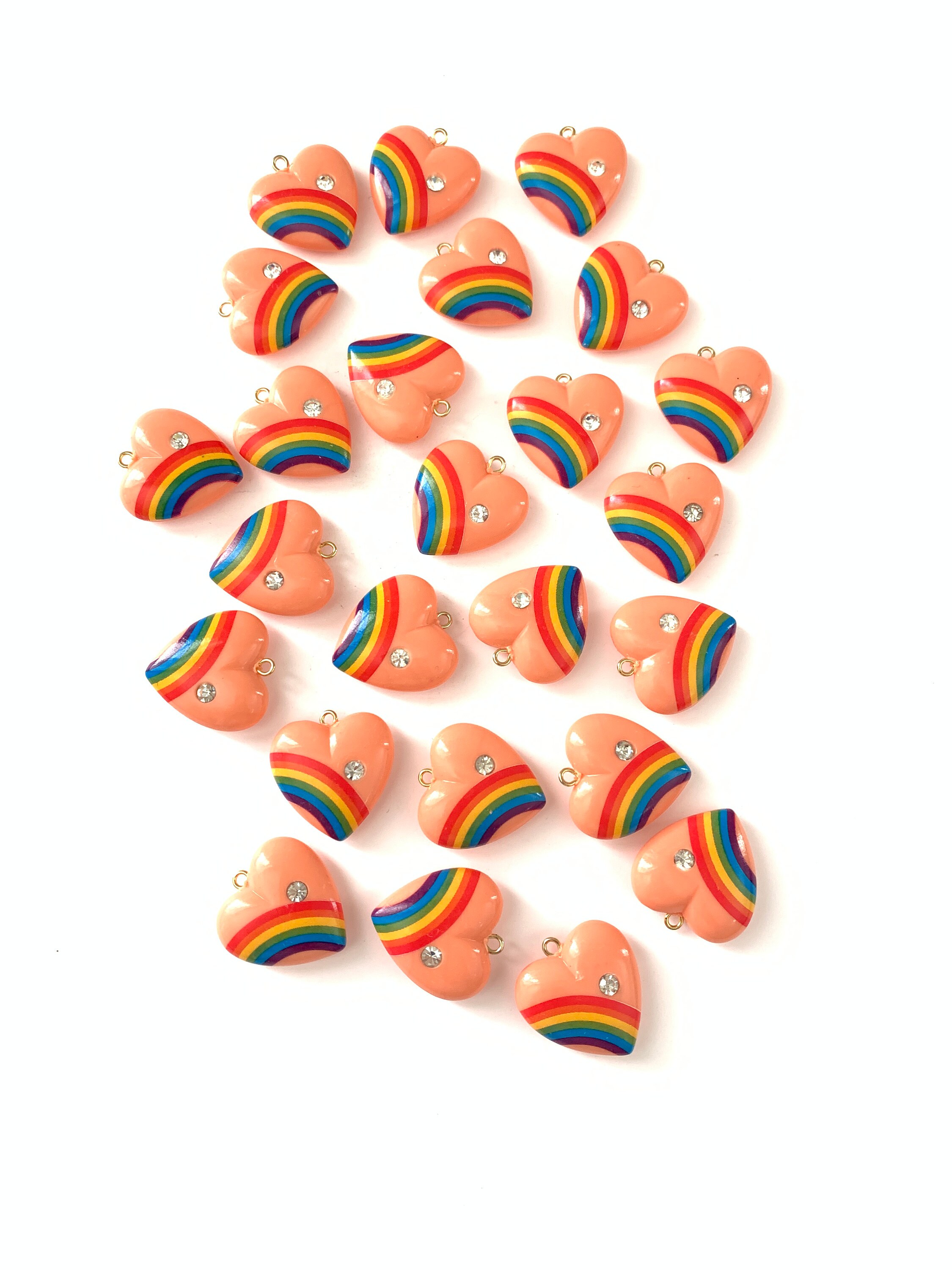 Vintage Rainbow Heart Necklace | Etsy