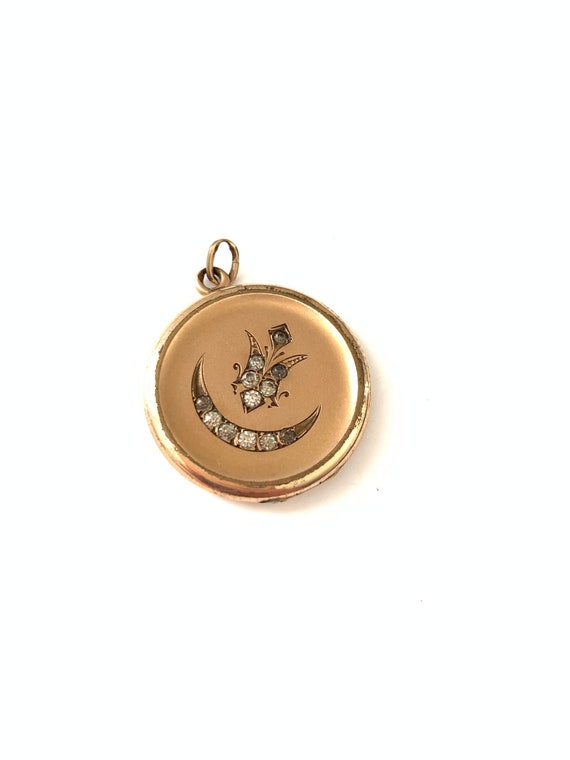 Vintage Moon Lady Locket Necklace, Sterling Silver Lo… - Gem