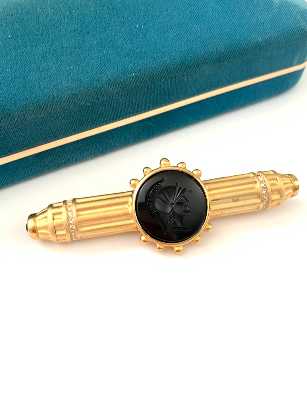 Vintage Greek Inspired Roman Intaglio Column Brooch Pin - Etsy